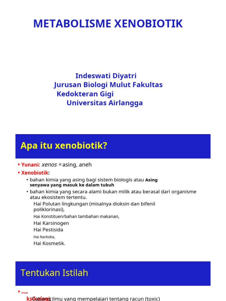Xenobiotics Metabolism - Pptx.en - Id | PDF