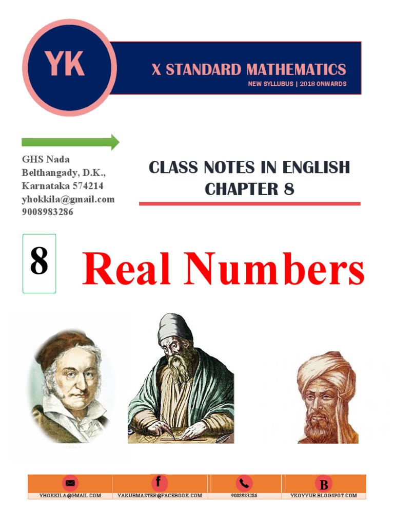 SSLC Mathematics Chapter 1 Real Numbers in English | PDF ...