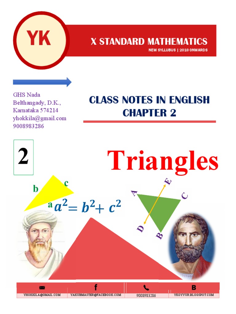 SSLC Mathematics Chapter 6 Triangles in English | PDF | Triangle ...