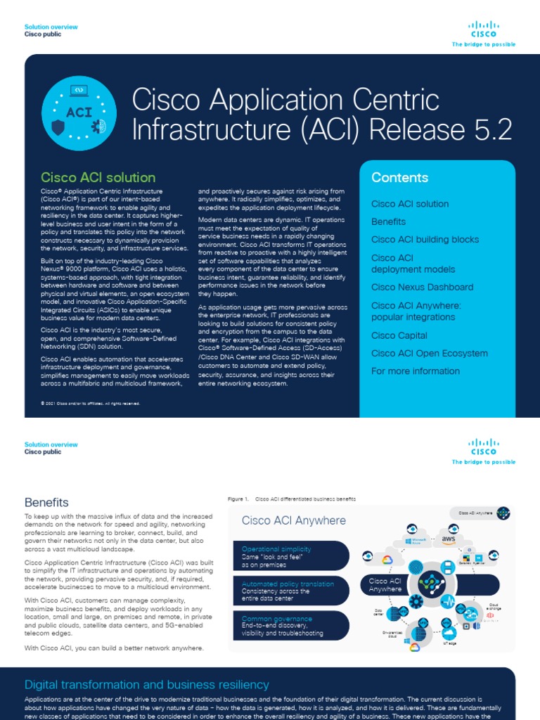 Cisco Application Centric Infrastructure Solution Overview | PDF | Cloud Computing | Cisco Systems