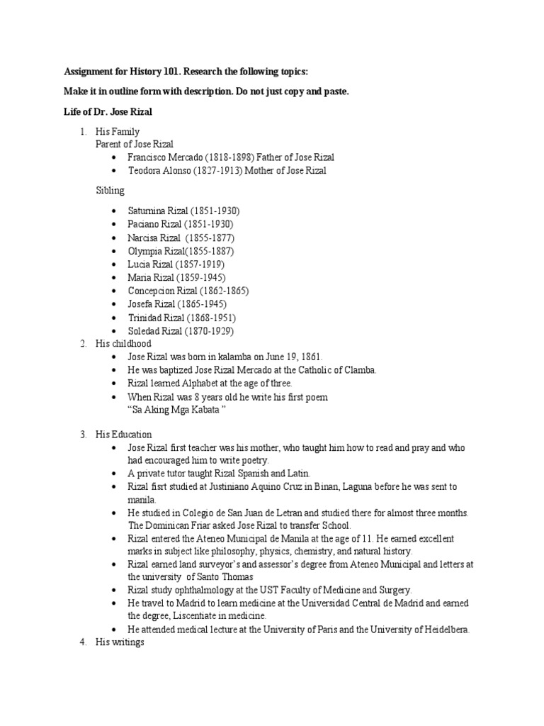 Assignment For History 101 | PDF | Philippines