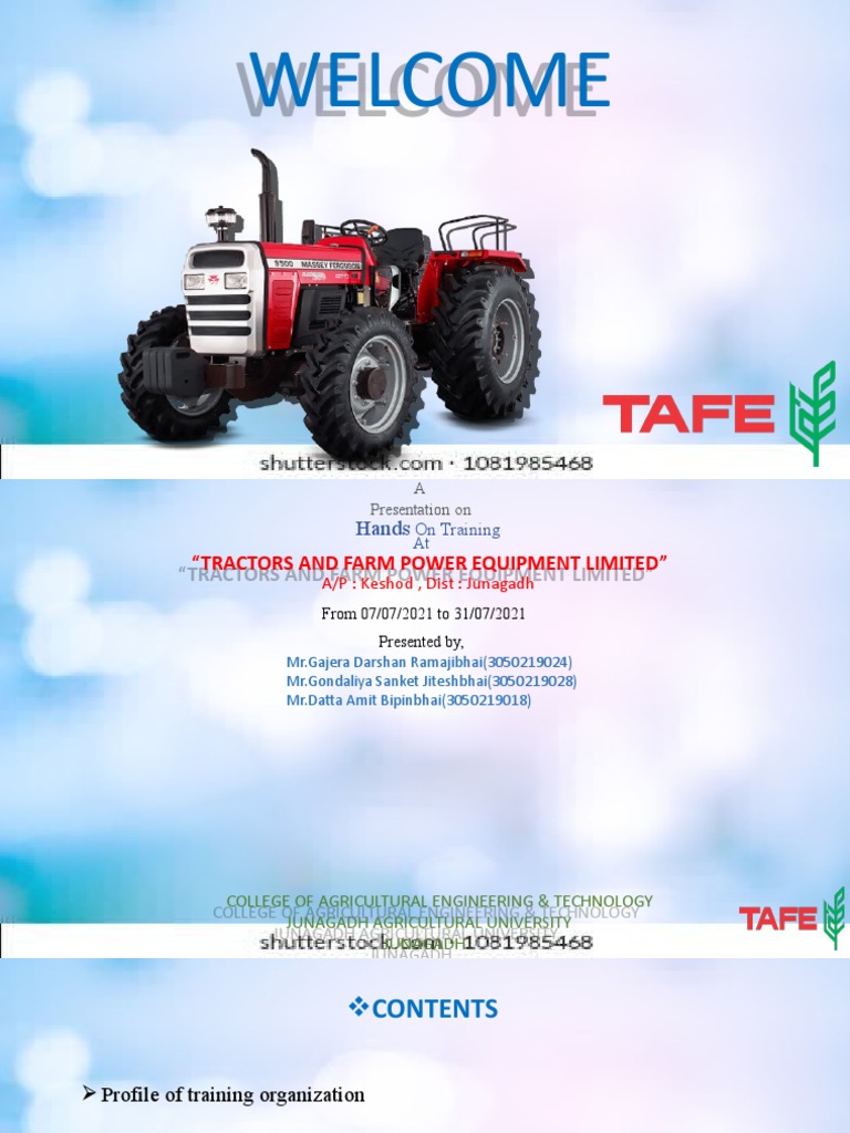 Tafe Training | PDF | Engines | Tractor