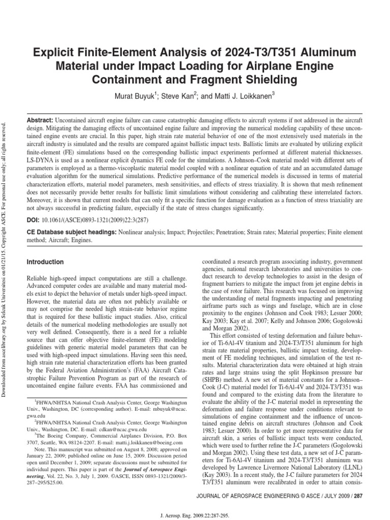 Johnson-Cook Material Definition | PDF | Finite Element Method | Young ...