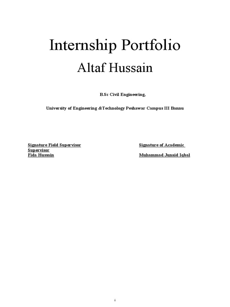 Altaf Internship Portfolio | PDF | Engineering | Science
