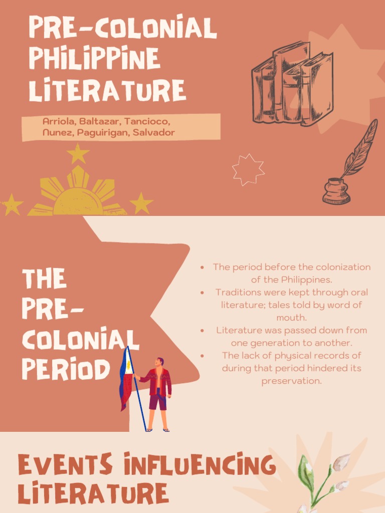 Pre-Colonial Philippine Literature: Arriola, Baltazar, Tancioco, Nunez ...