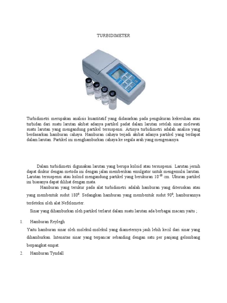 Pengukuran Kekeruhan dengan Turbidimeter | PDF