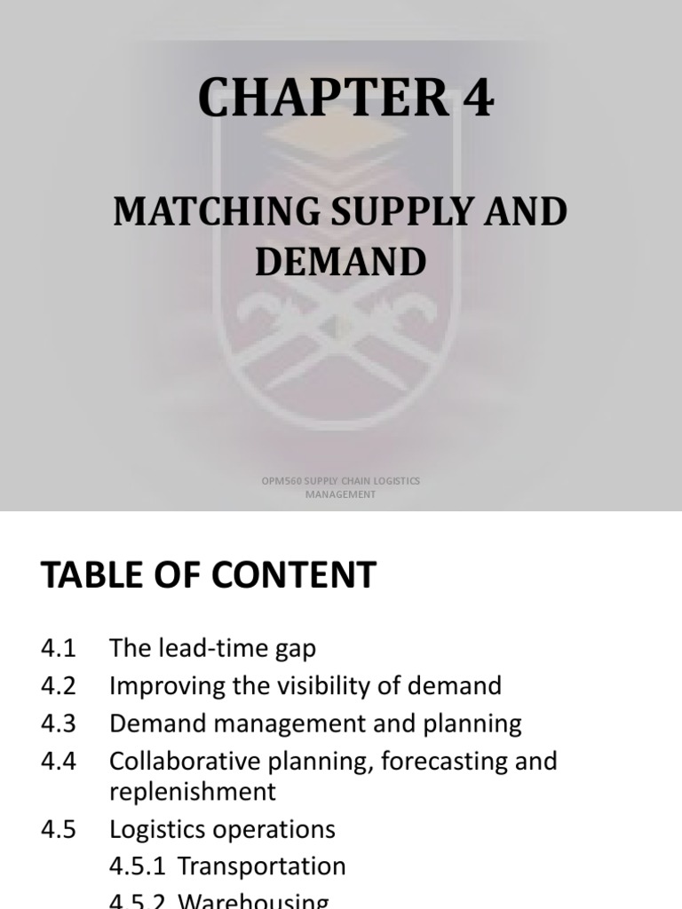 CHAPTER 4 - Matching Supply and Demand | Download Free PDF | Warehouse ... CHAPTER 4 - Matching Supply and Demand | Download Free PDF | Warehouse ...