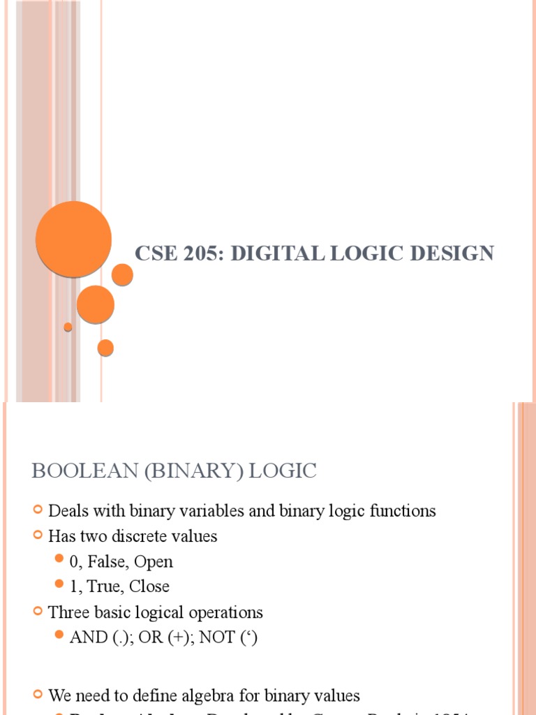 Cse 205: Digital Logic Design | PDF | Boolean Algebra | Teaching Mathematics