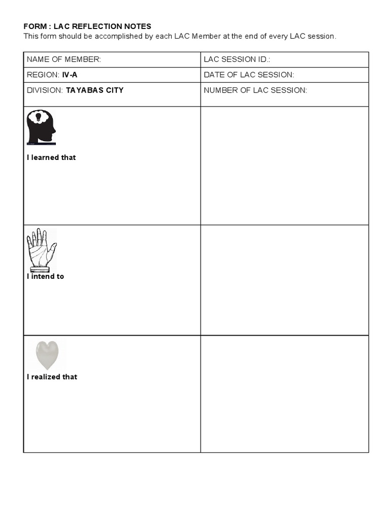 Reflection-Notes Blank | PDF