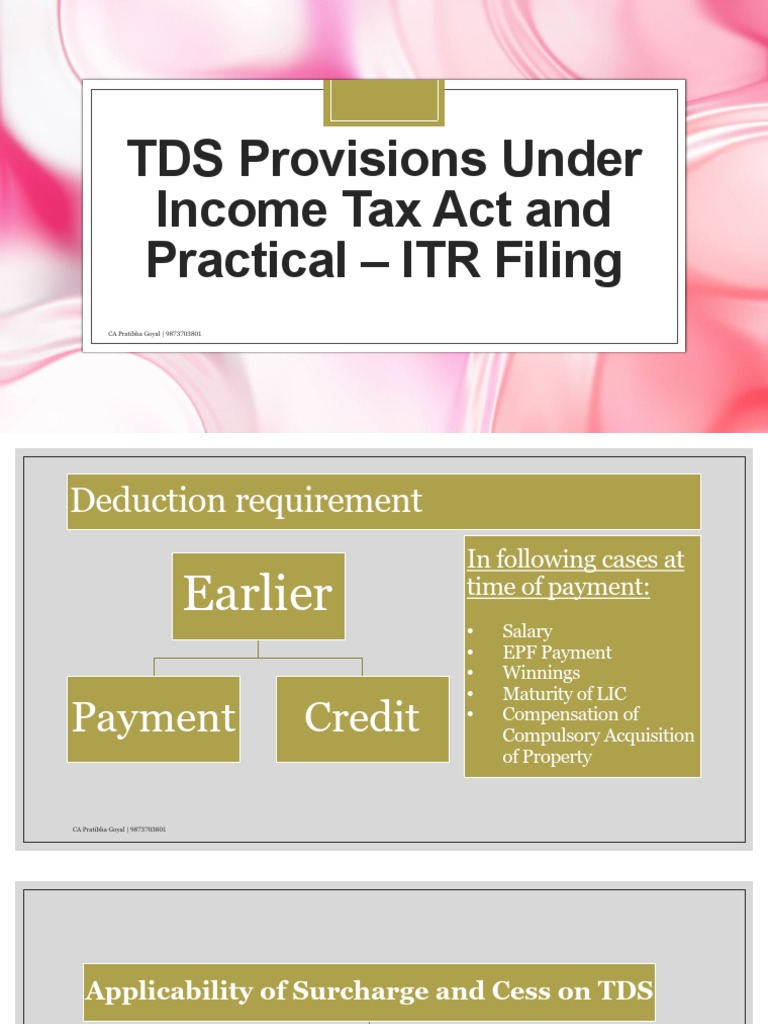 TDS Provisions Under Income Tax Act and Practical | PDF | Payments ...