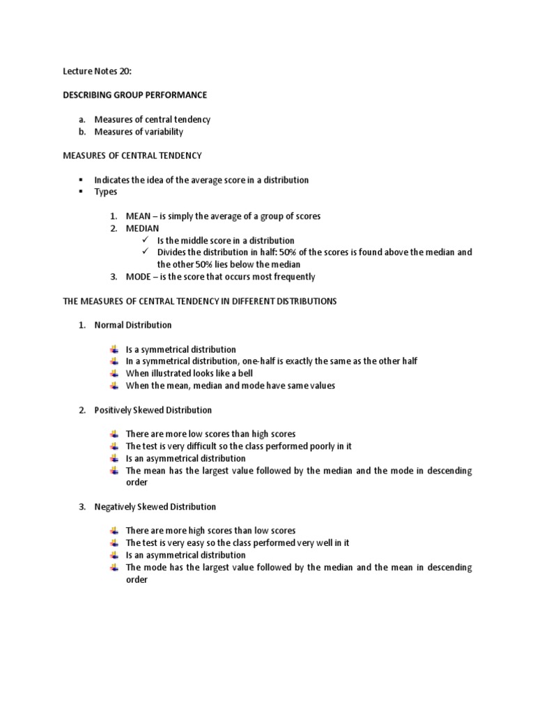 Lecture Notes 20 Asl | PDF | Mode (Statistics) | Mean