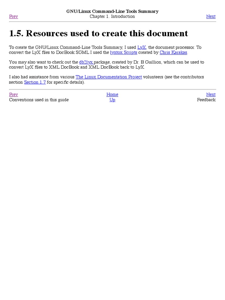 1.5. Resources Used To Create This Document: GNU/Linux Command-Line Tools Summary | PDF | Art ...