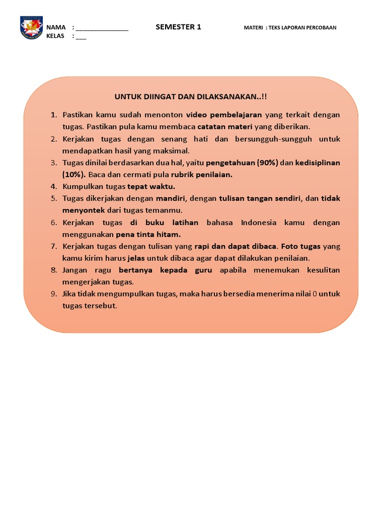 Tugas 1 Teks Laporan Percobaan | PDF