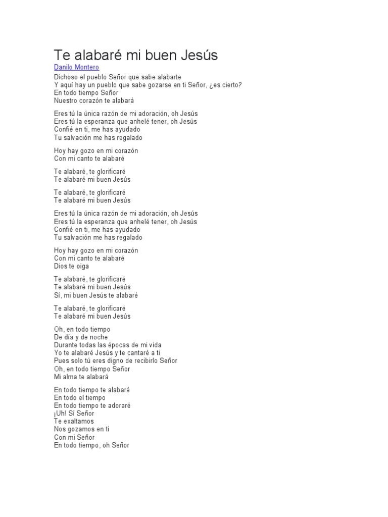 Te Alabaré Mi Buen Jesús | PDF