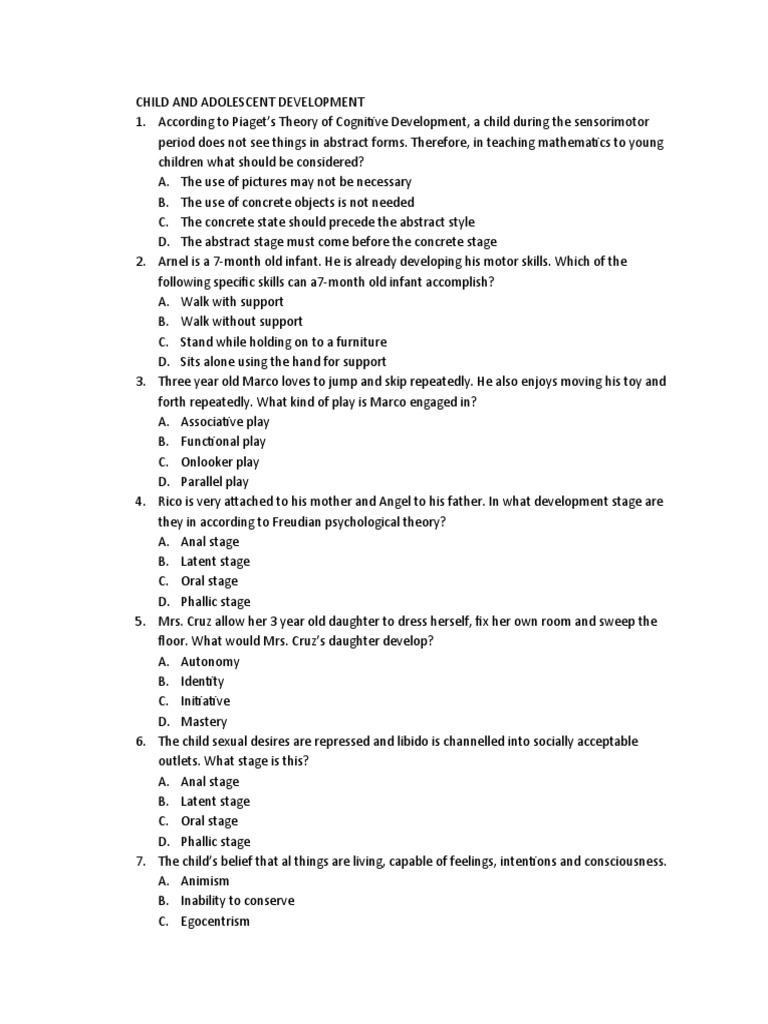 Child and Adolescent Development | PDF | Psychological Theories | Child ...