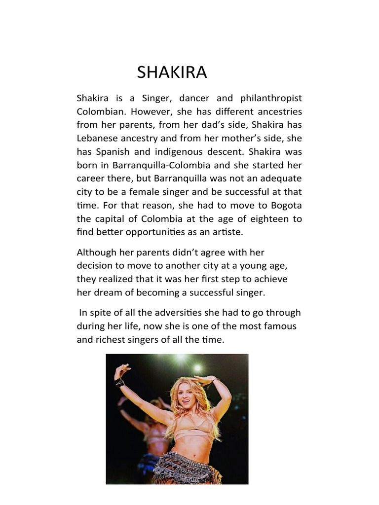 Shakira: Biography and Career Overview | PDF