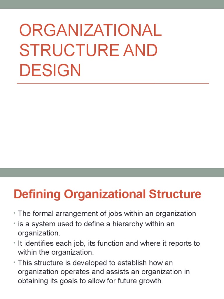 Organizational Structure and Design | PDF | Organizational Structure ...