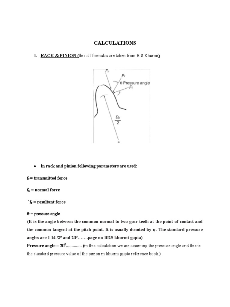 Rack and Pinion | PDF | Trigonometry | Trigonometric Functions