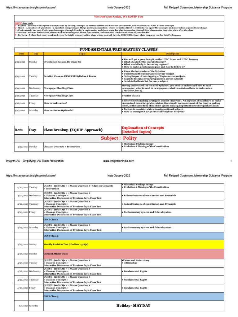 InstaClasses 2022 B1 Timetable New | PDF | Food Web | Ecology