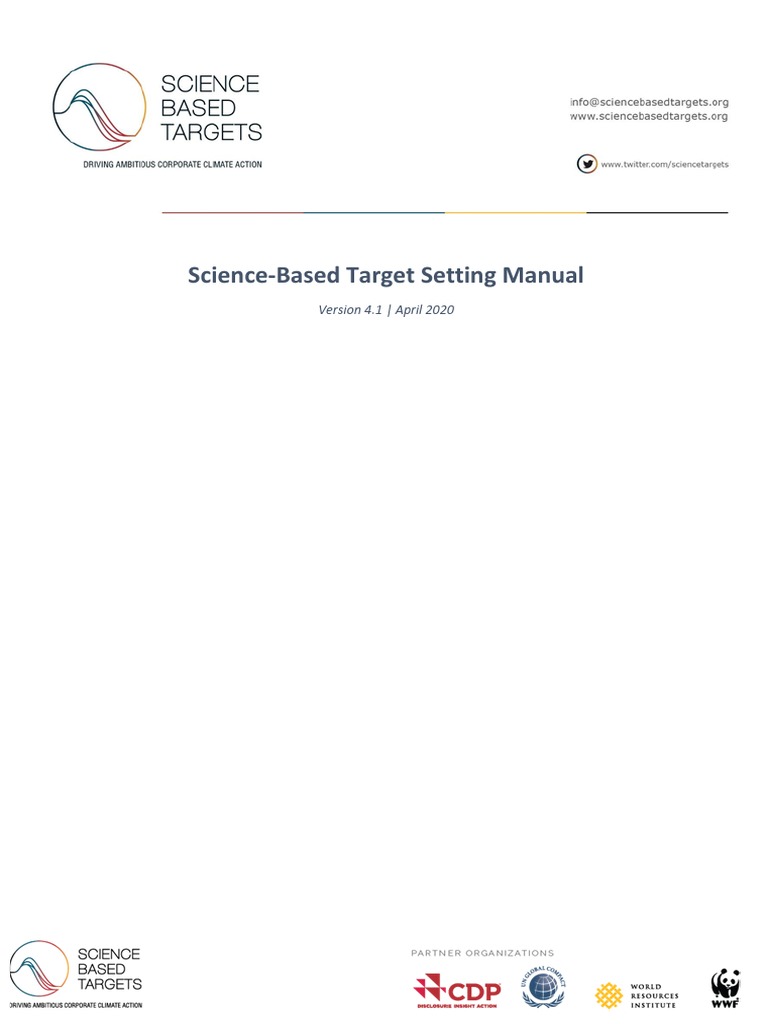 Science-Based Target Setting Manual: Version 4.1 - April 2020 | PDF | Low Carbon Economy ...