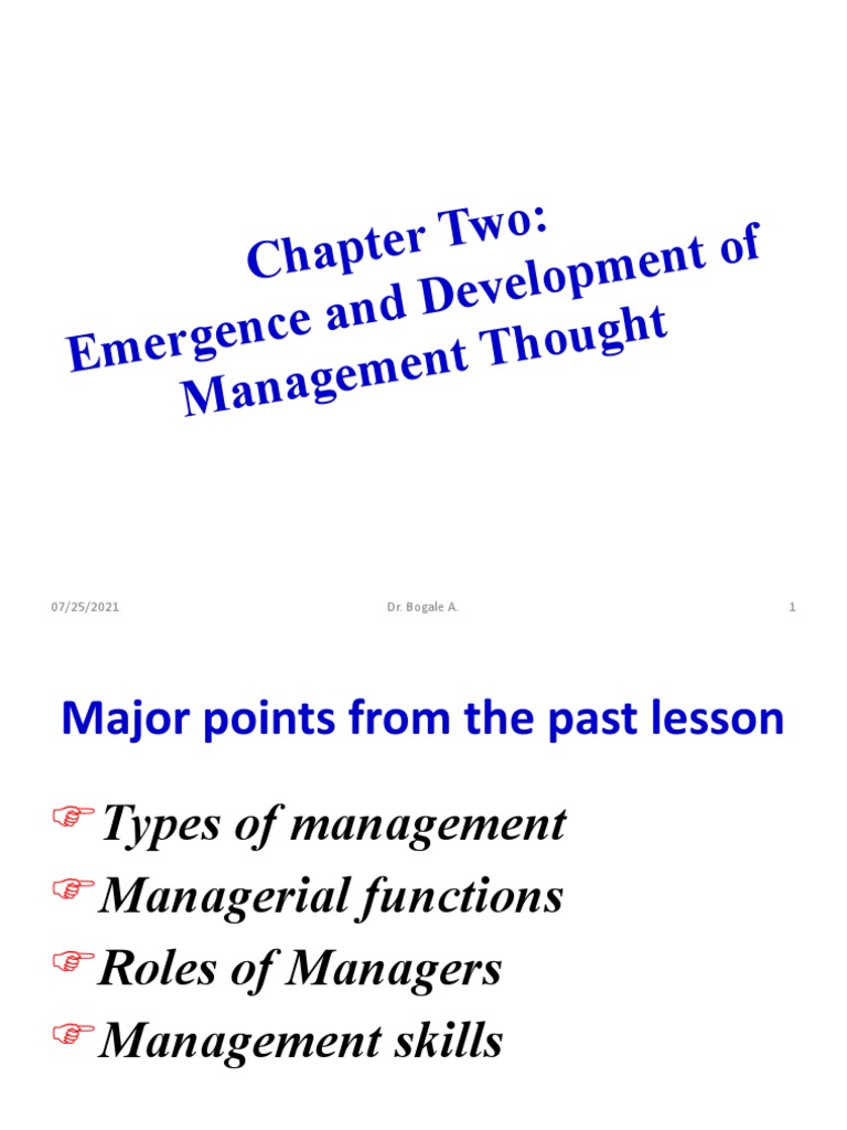 Chapter - 2 Emergence and Development of Management Thought | PDF | System | Systems Theory