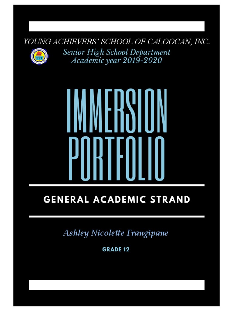 Grade 12 GAS Work Immersion Portfolio | PDF | Cognition | Science