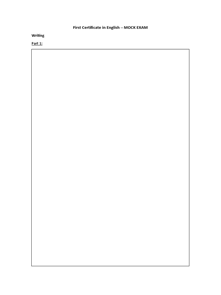 FCE - Writing Answer Sheet | PDF