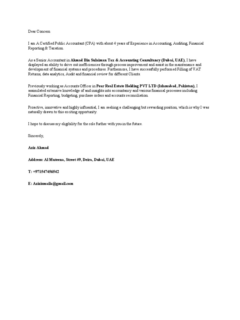 Aziz Cover Letter | PDF