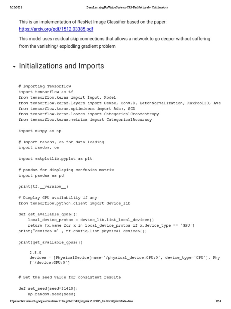 DeepLearningForVisionSystems Ch5 ResNet | PDF | Computer Science | Computing