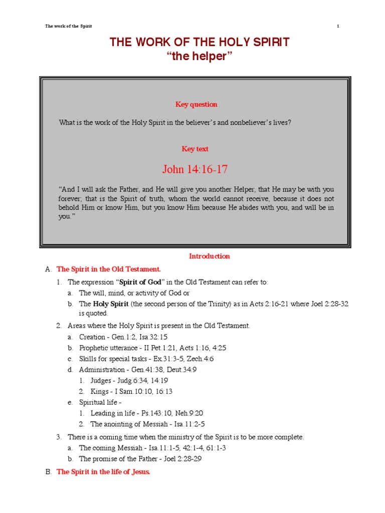 602 Holy Spirit Work | PDF | Baptism With The Holy Spirit | Eternal ...