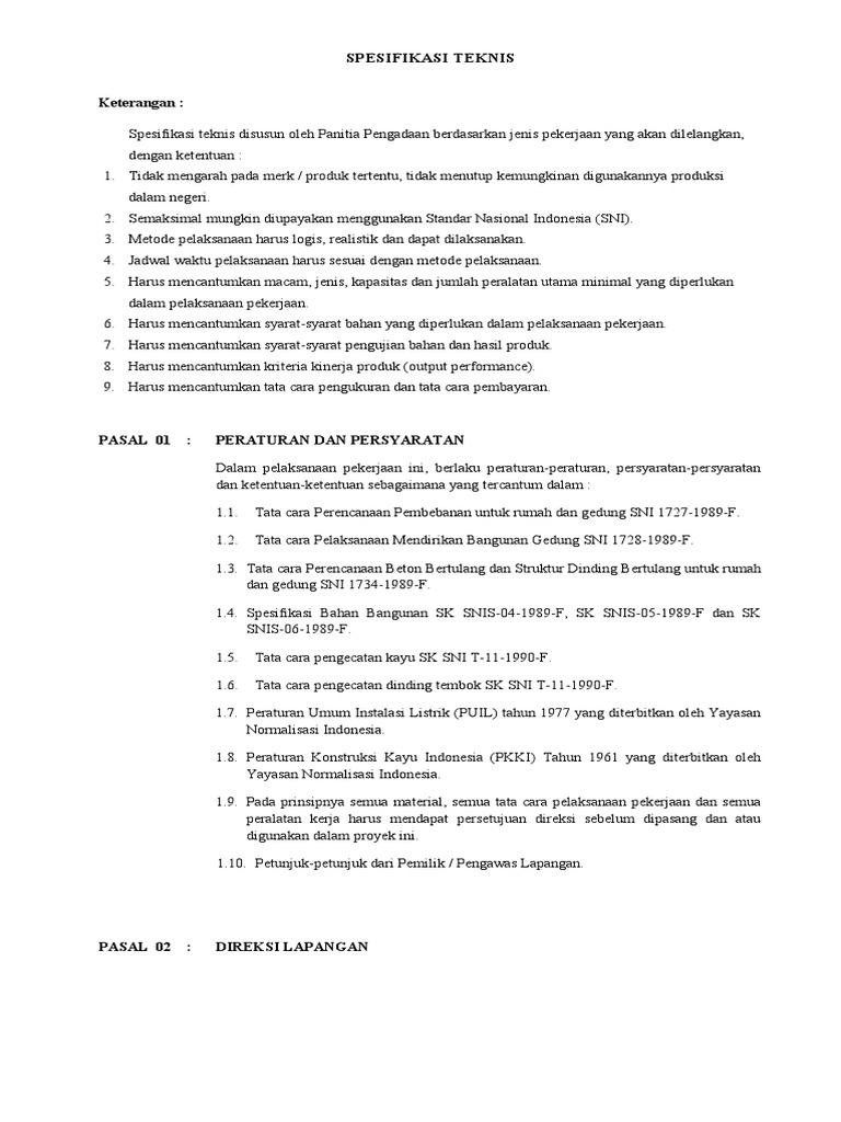Spesifikasi Teknis Jalan Rabat Beton | PDF | Griya & Taman | Teknologi & Rekayasa