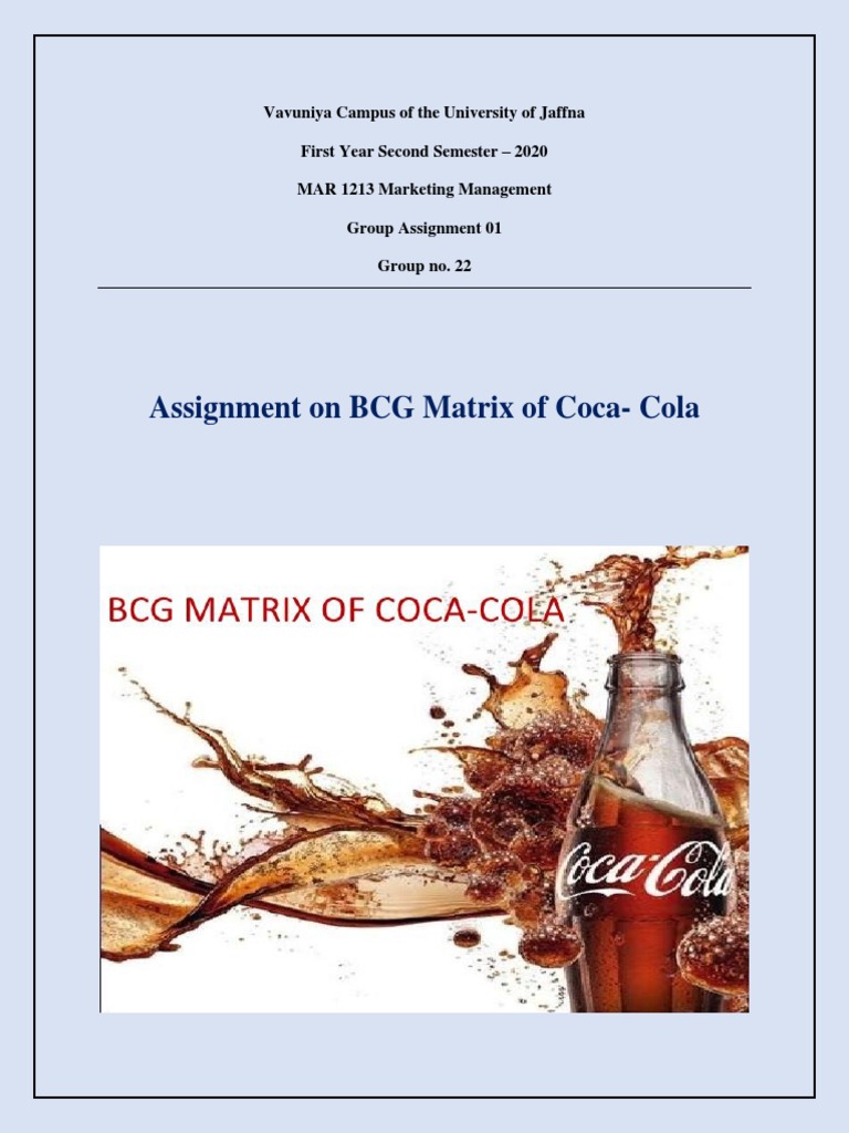 Assignment On BCG Matrix of Coca-Cola | PDF | The Coca Cola Company ...