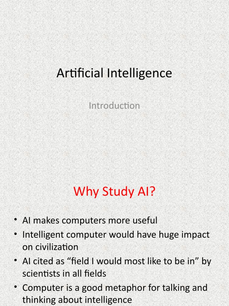 AI (Chap 1&2) | PDF | Artificial Intelligence | Intelligence (AI) & Semantics
