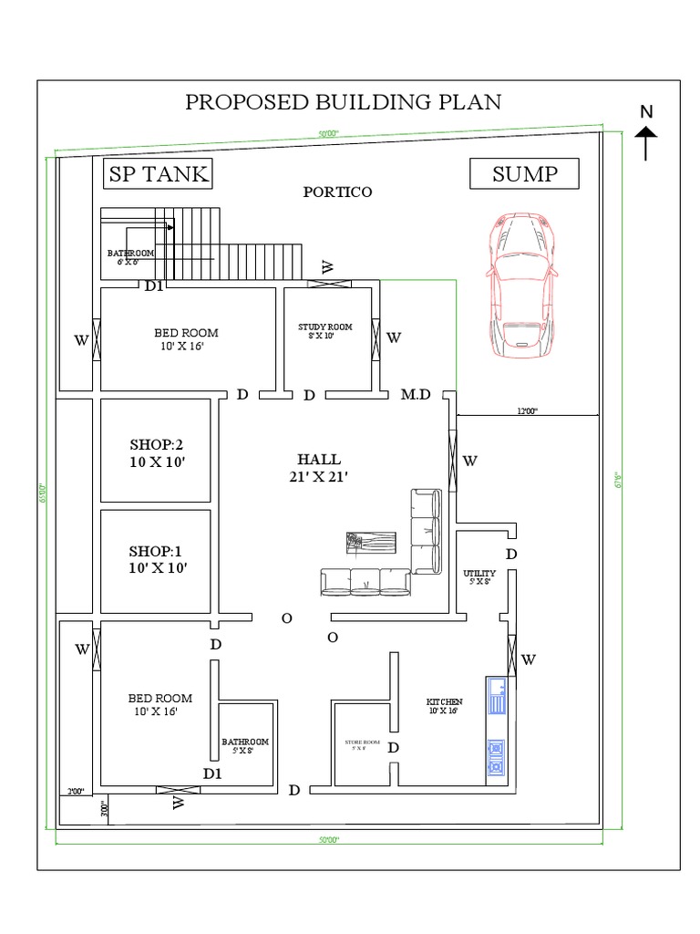 Proposed Building Plan: Portico | Download Free PDF | Home | Buildings ...