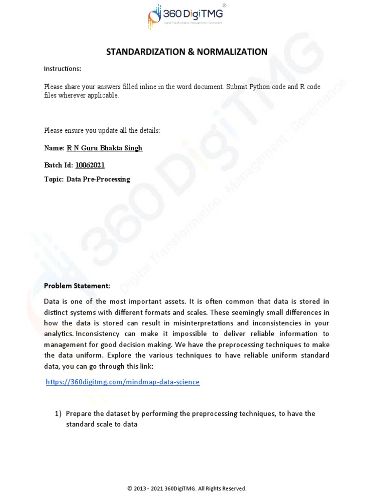 Standardization Problem Statement | PDF | Computers | Technology & Engineering