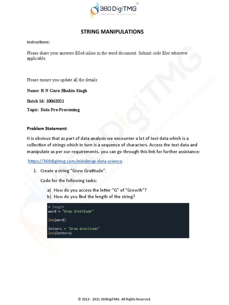 String Manipulation Problem Statement Pdf String Computer Science Software Development
