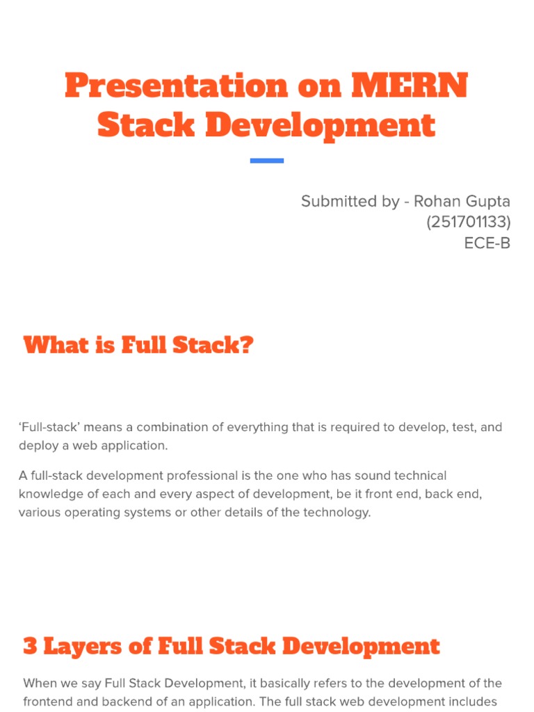 Presentation On MERN Stack Development | PDF | Teaching Methods ...