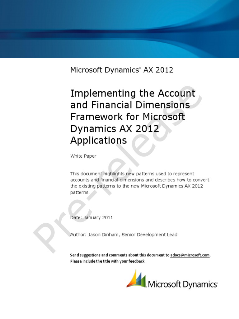 Implementing The Account and Financial Dimensions Framework AX2012 | PDF | Method (Computer ...