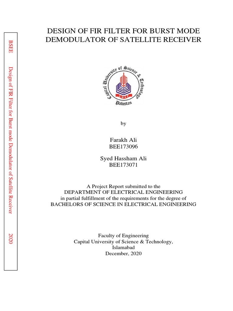 Design of Fir Filter For Burst Mode Demodulator of Satellite Receiver ...