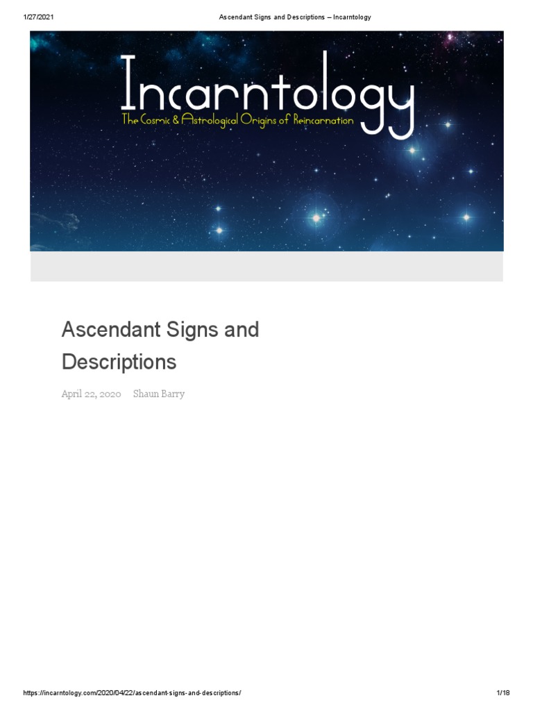 Ascendant Signs and Their Traits | PDF | Planets In Astrology | Horoscope