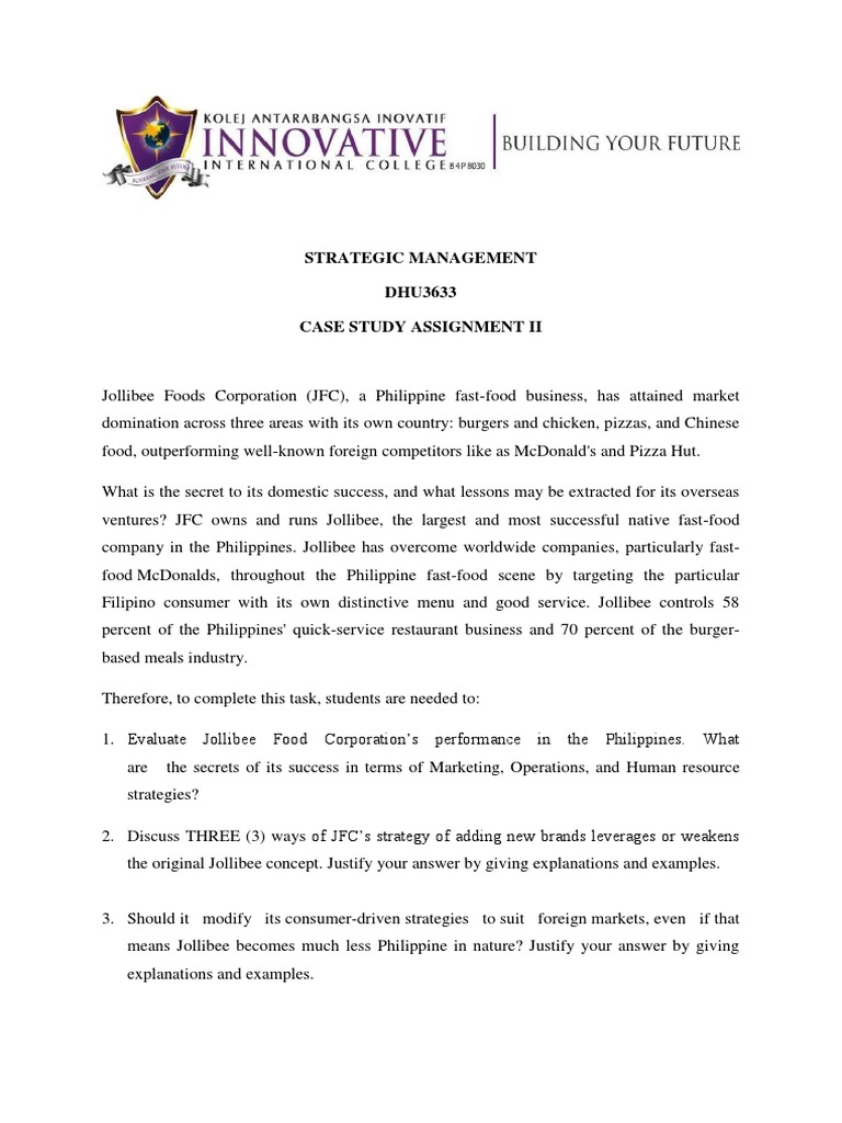 STRATEGIC MANAGEMENT (Case Study 2) | PDF