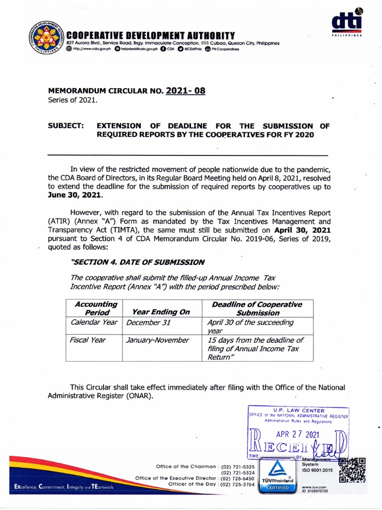 Cda MC-2021-08 | PDF