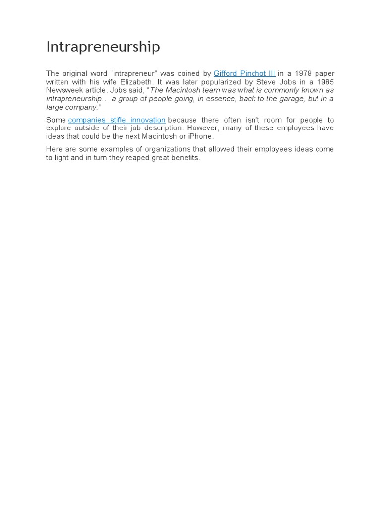 10 Inspiring Examples of Successful Intrapreneurship | PDF | Gmail ...