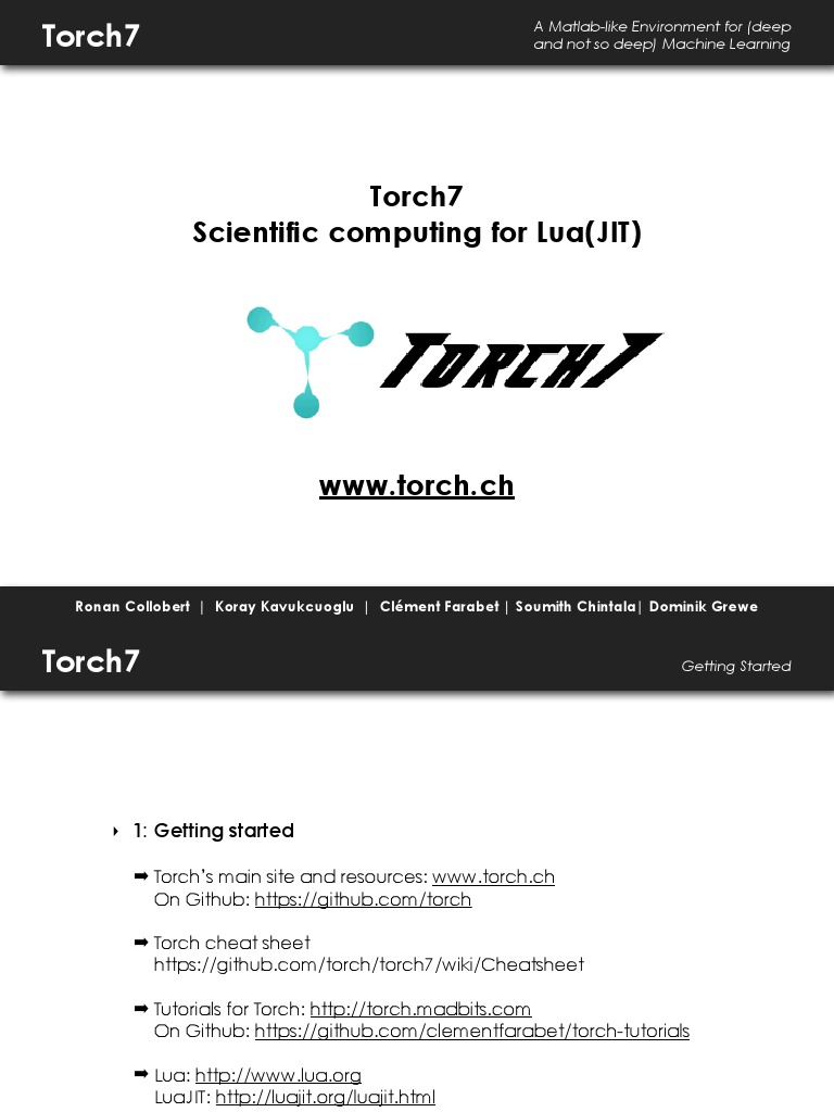 Torch7 Scientific Computing For Lua (JIT) (CVPR2015) | PDF | Python ...