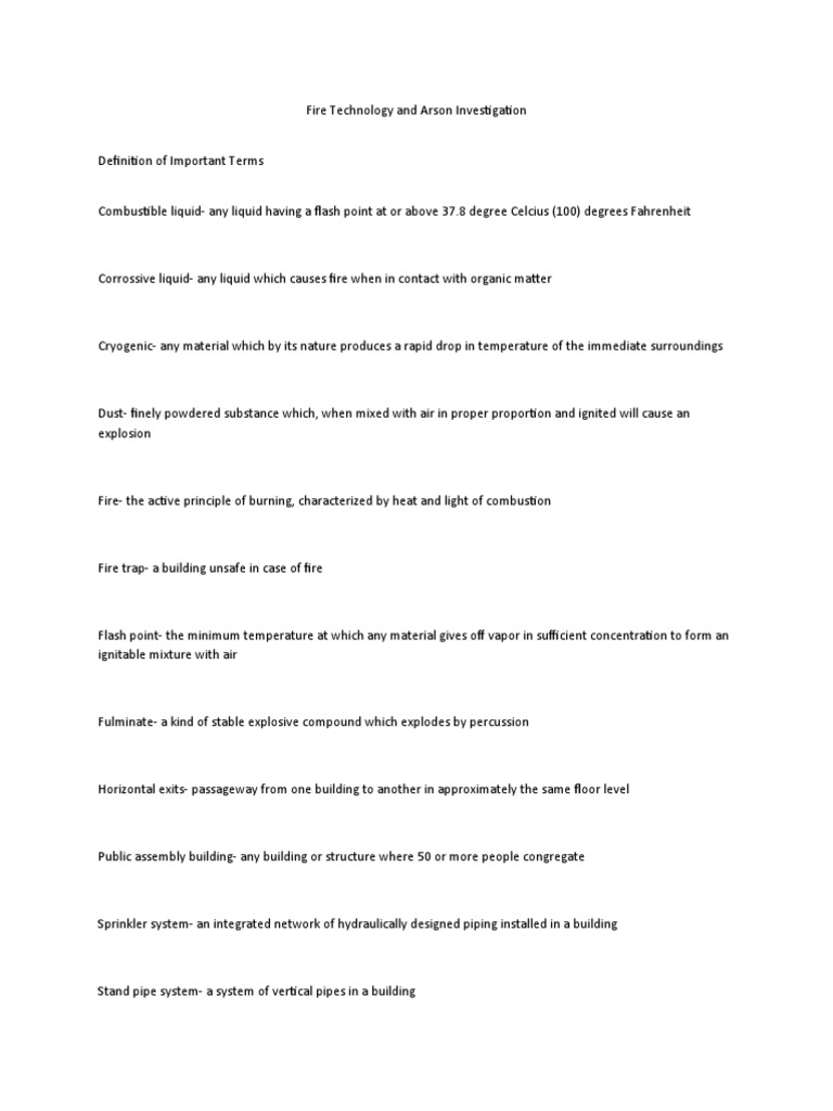 Understanding the Scientific Principles of Fire Technology and Arson ...