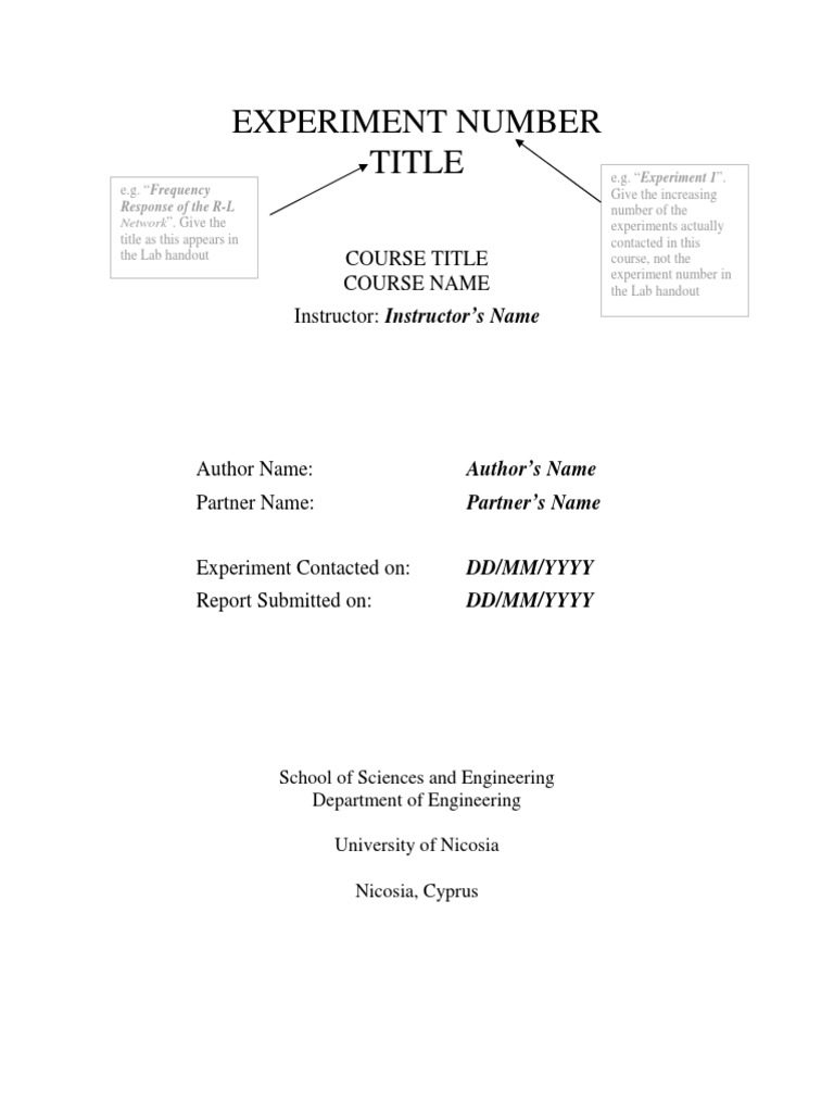 Engineering Lab Report Template | PDF | Experiment | Electrical Network