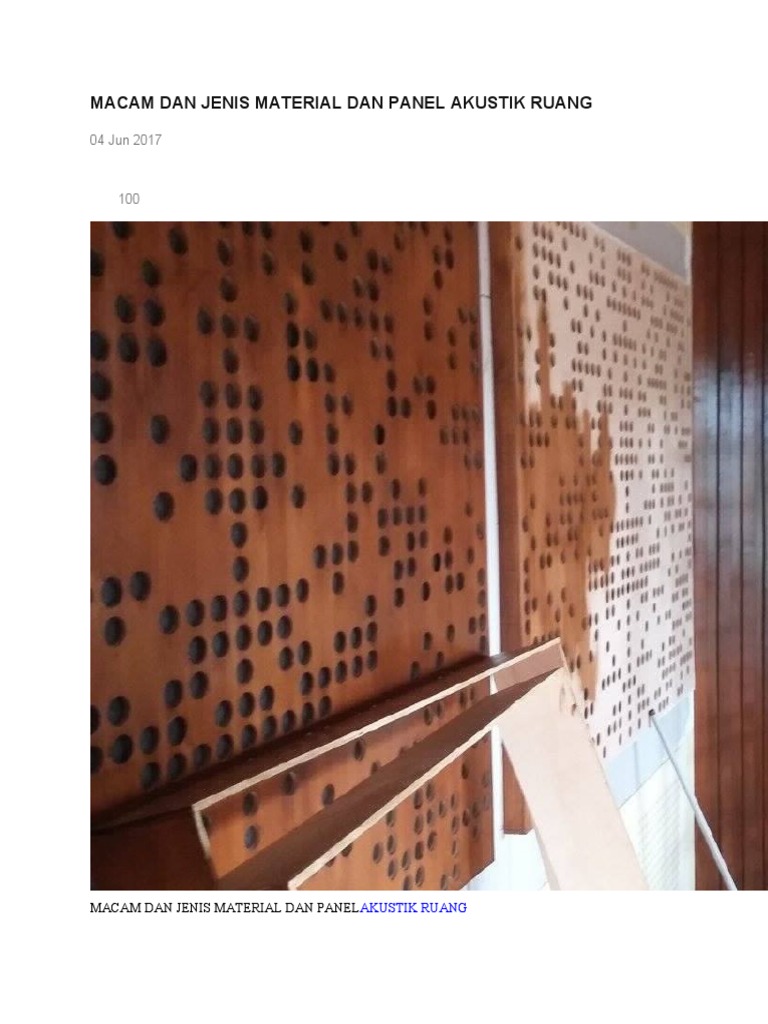 Macam Dan Jenis Material Dan Panel Akustik Ruang | PDF | Griya & Taman ...