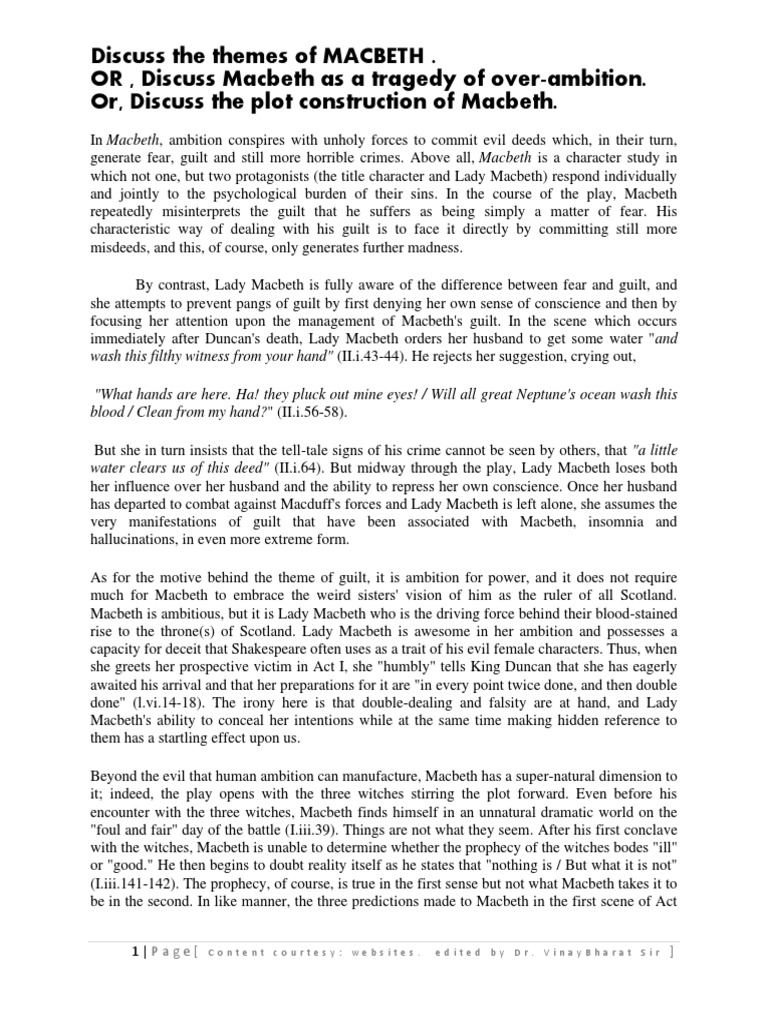 Macbeth Notes 1 | PDF | Macbeth