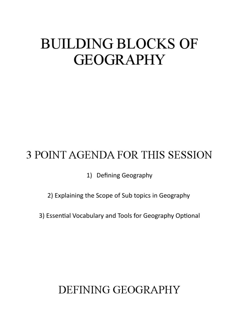 Building Blocks of Geography | PDF