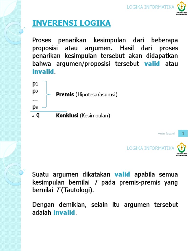 Logika Informatika Inverensi Logika | PDF